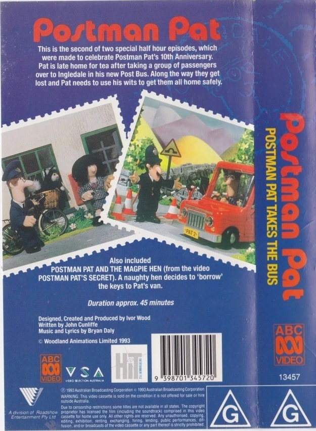 Postman Pat Takes the Bus (Australian VHS) | Postman Pat Wiki | Fandom