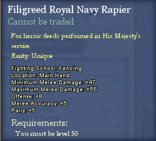 Filigreed Royal Navy Rapier | PotBS Wiki | Fandom