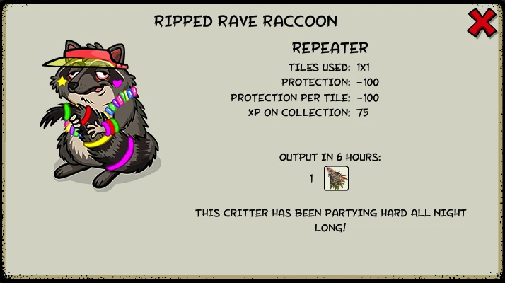 Ripped Rave Raccoon | Pot Farm Wiki | Fandom