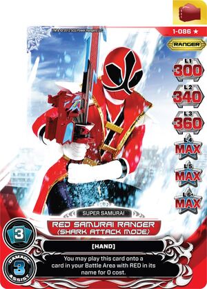 Red Super Samurai Ranger (Shark Attack Mode) (1-086) | PRACG Wiki | Fandom