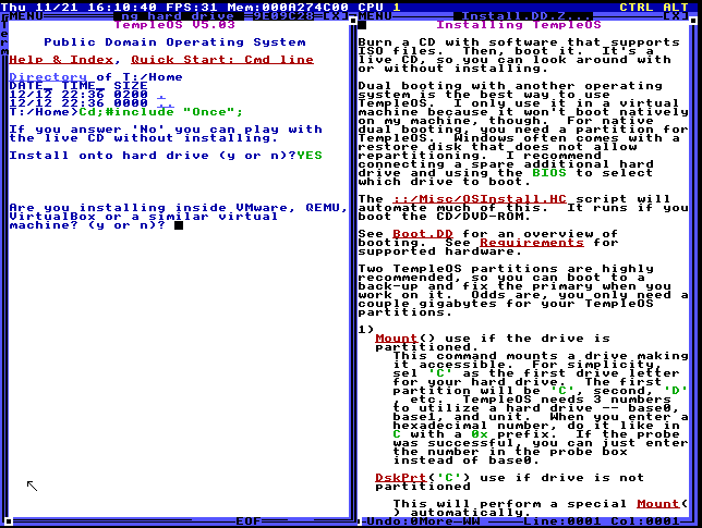 TempleOS | Wiki PPE1B1GRP1 | Fandom