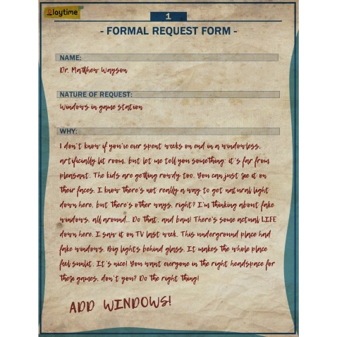 Formal Request Form | Poppy Playtime Wiki | Fandom