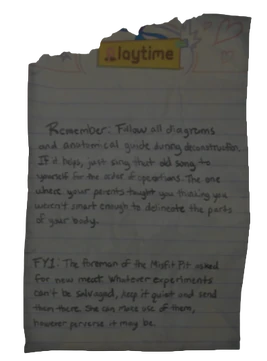 Secondary Lab Instructions | Poppy Playtime Wiki | Fandom