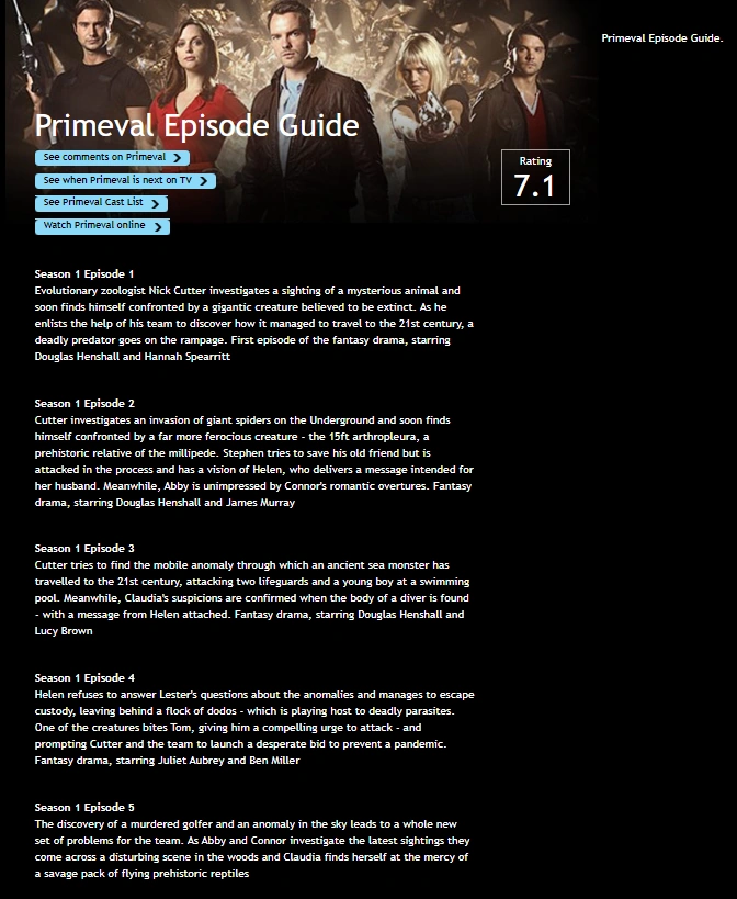 Primeval | Paleo Media Wiki | Fandom