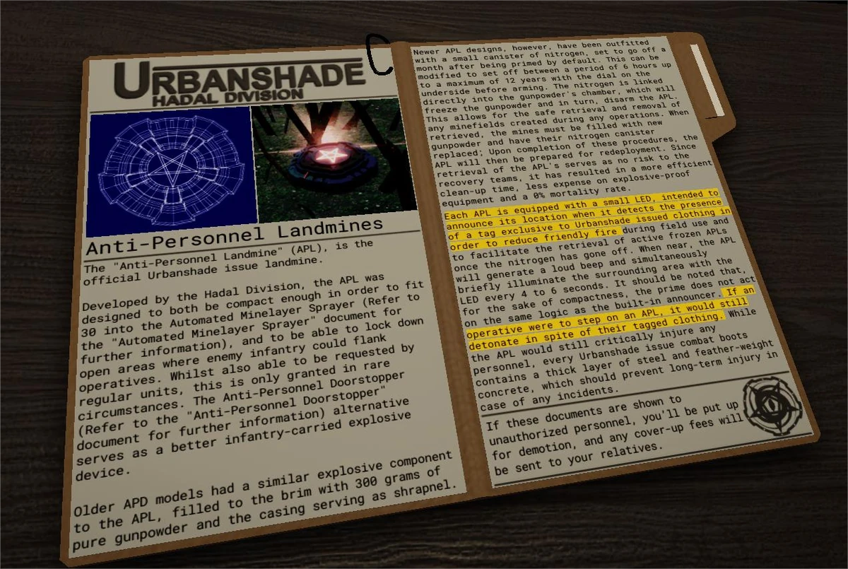 Documents/Anti-Personnel Landmines | Pressure Wiki | Fandom