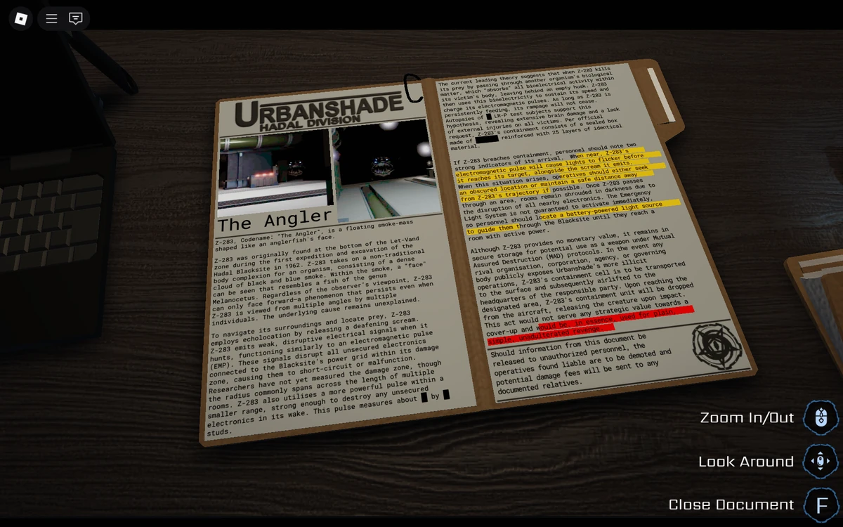 Documents/Angler | Pressure Wiki | Fandom