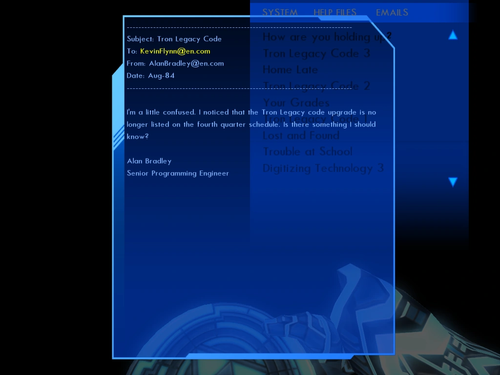 Tron Legacy Code 1 | TRON 2.0 Wiki | Fandom