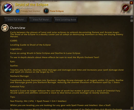 Druid of the Eclipse | Project Ascension Wiki | Fandom