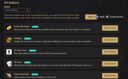 Project Ascension AddOns | Project Ascension Wiki | Fandom