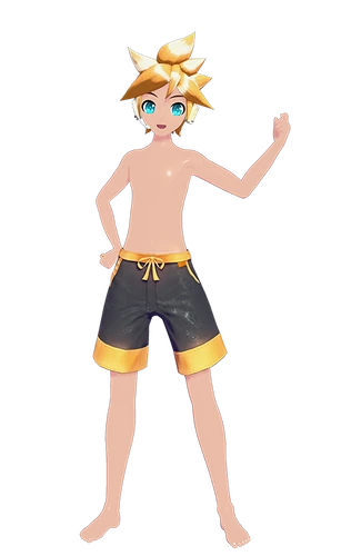 Kagamine Len Swimwear Tan | Project DIVA Wiki | Fandom