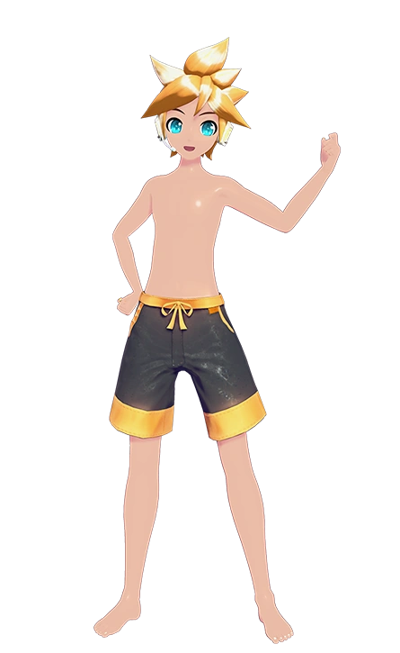 Kagamine Len Swimwear Tan | Project DIVA Wiki | Fandom