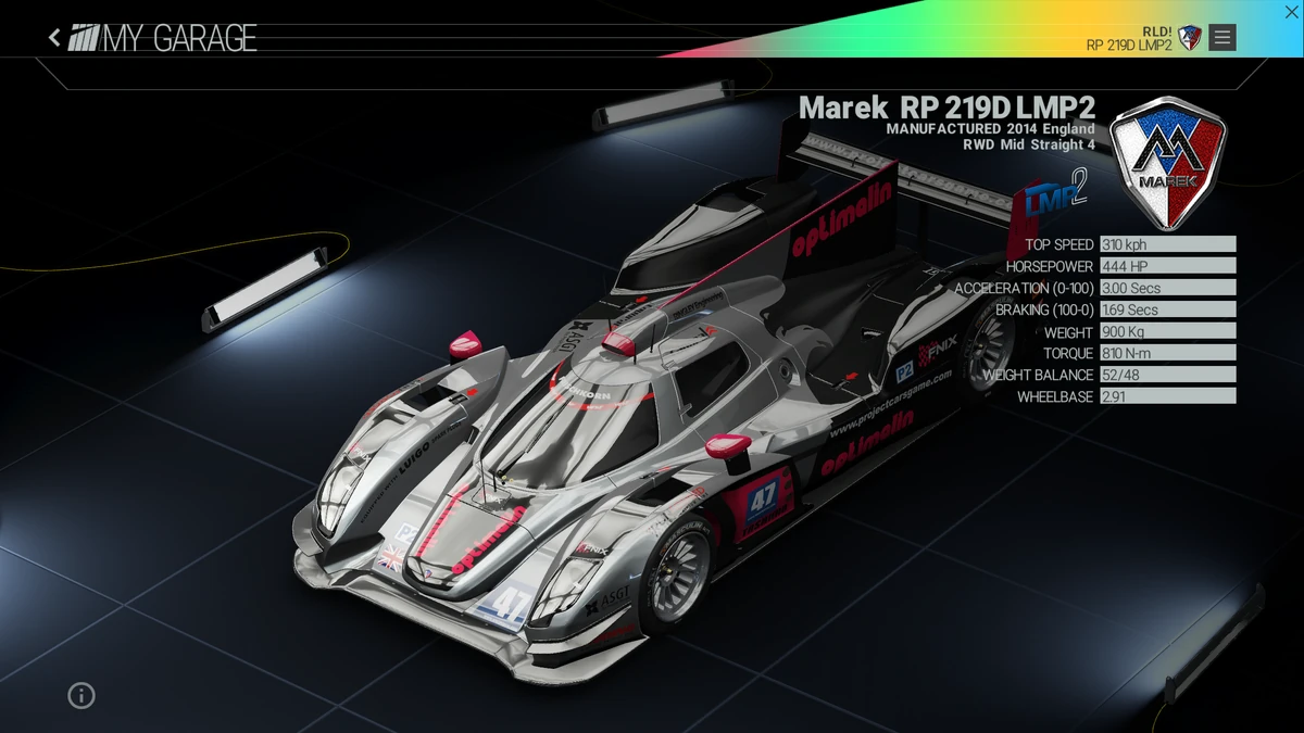 Marek RP 219D LMP2 | Project Cars Wiki | Fandom