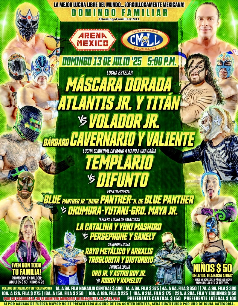 CMLL Domingos Arena Mexico (July 13, 2025) | Pro Wrestling | Fandom