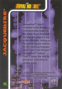 2002 WWE Royal Rumble (Fleer) Jacqueline (No.11) | Pro Wrestling | Fandom