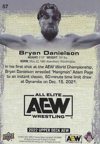 2022 AEW (Upper Deck) Bryan Danielson (No.57) | Pro Wrestling | Fandom
