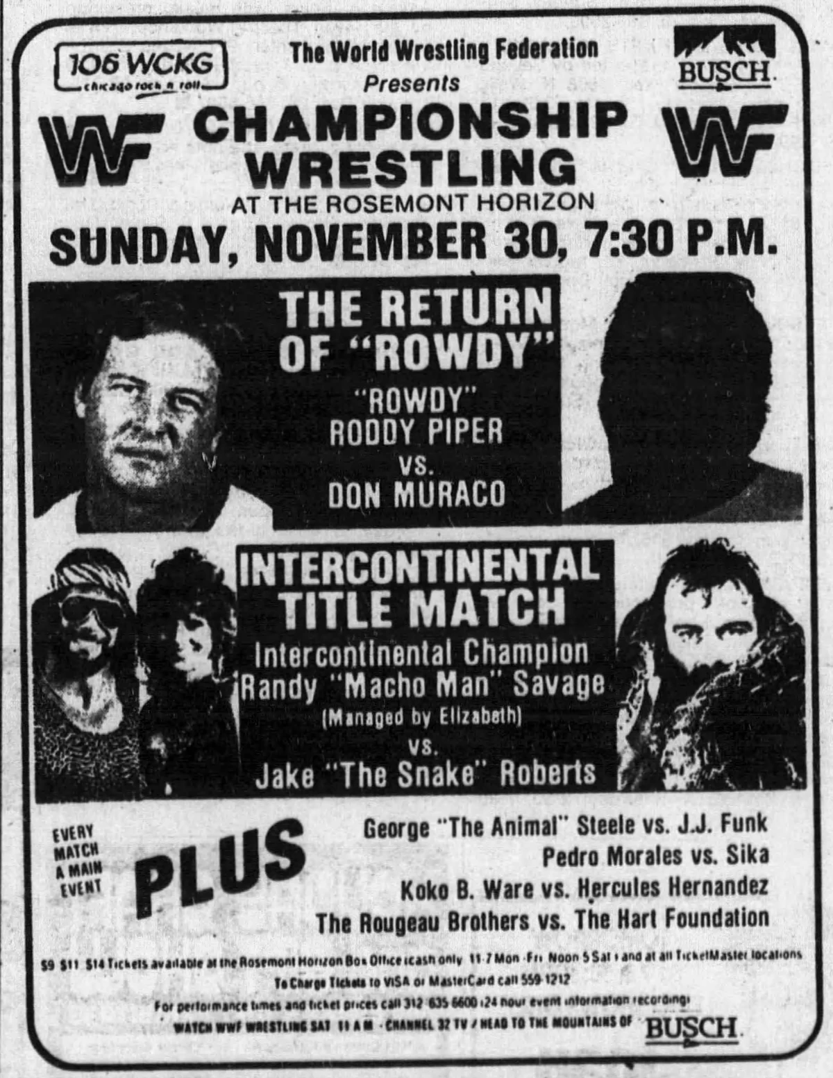 WWF House Show (Nov 30, 86' no.2) | Pro Wrestling | Fandom