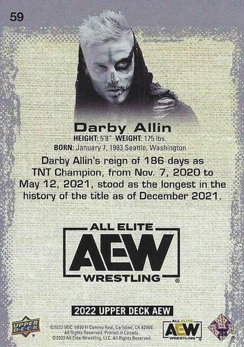 2022 AEW (Upper Deck) Darby Allin (No.59) | Pro Wrestling | Fandom