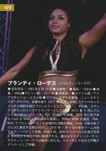 2019 Stardom Collection Card Brandi Rhodes (No.172) | Pro Wrestling | Fandom
