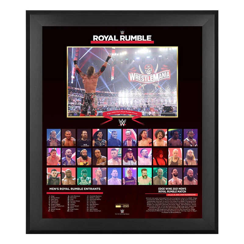 Edge Royal Rumble 2021 20 x 24 Commemorative Plaque | Pro Wrestling ...