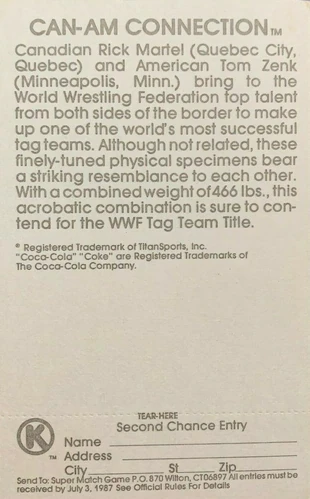1987 Circle K WWF Supermatch The Can-Am Connection (No.16) | Pro ...