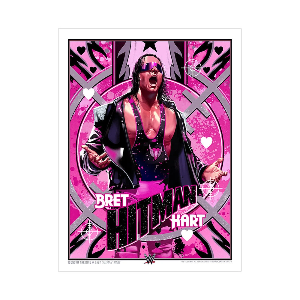 Bret Hart "Icons Of The Ring" 18x24 Art Print | Pro Wrestling | Fandom