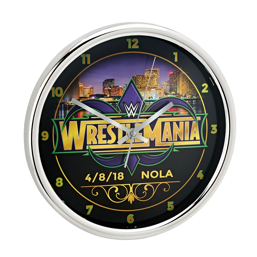 WrestleMania 34 12" Chrome Wall Clock | Pro Wrestling | Fandom