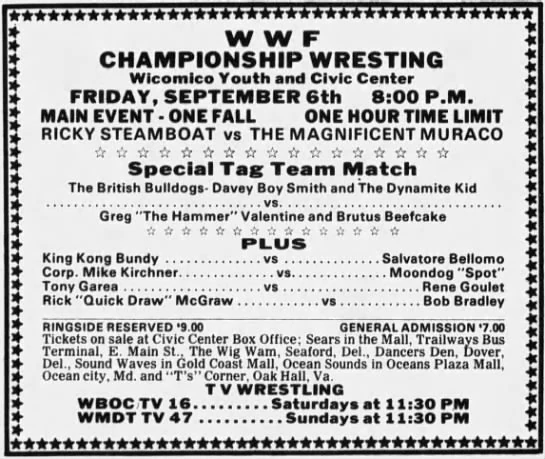 WWF House Show (Sep 6, 85') | Pro Wrestling | Fandom