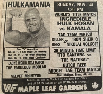 WWF House Show (Nov 30, 86' no.1) | Pro Wrestling | Fandom