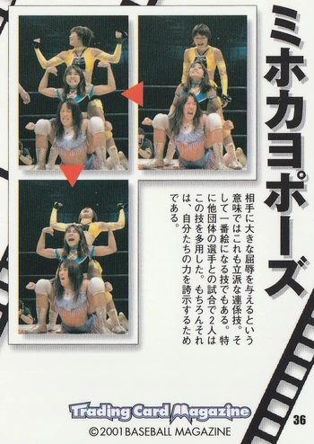 2001 BBM Miho Wakizawa and Kayo Noumi Miho Wakizawa-Kayo Noumi (No.36) | Pro Wrestling | Fandom