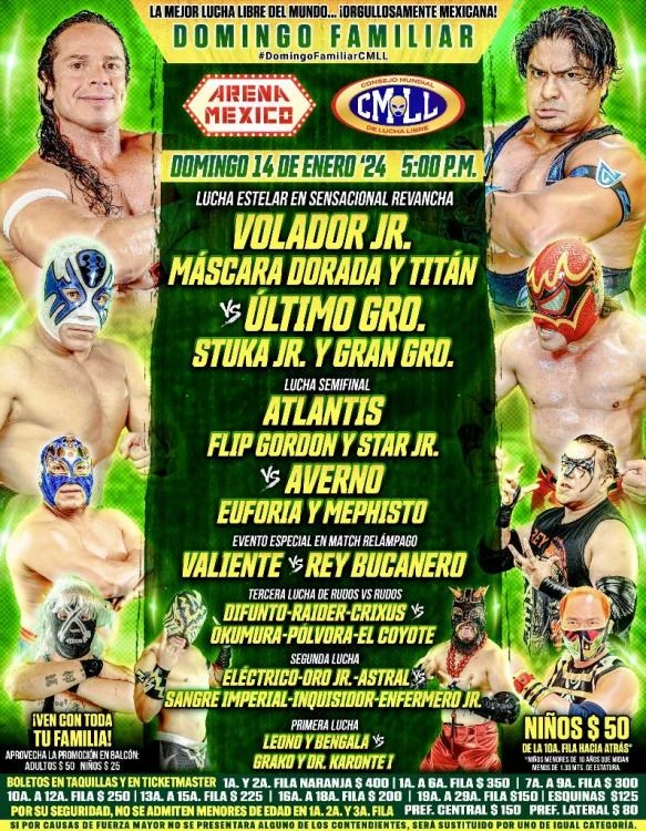 CMLL Domingos Arena Mexico (January 14, 2024) | Pro Wrestling | Fandom