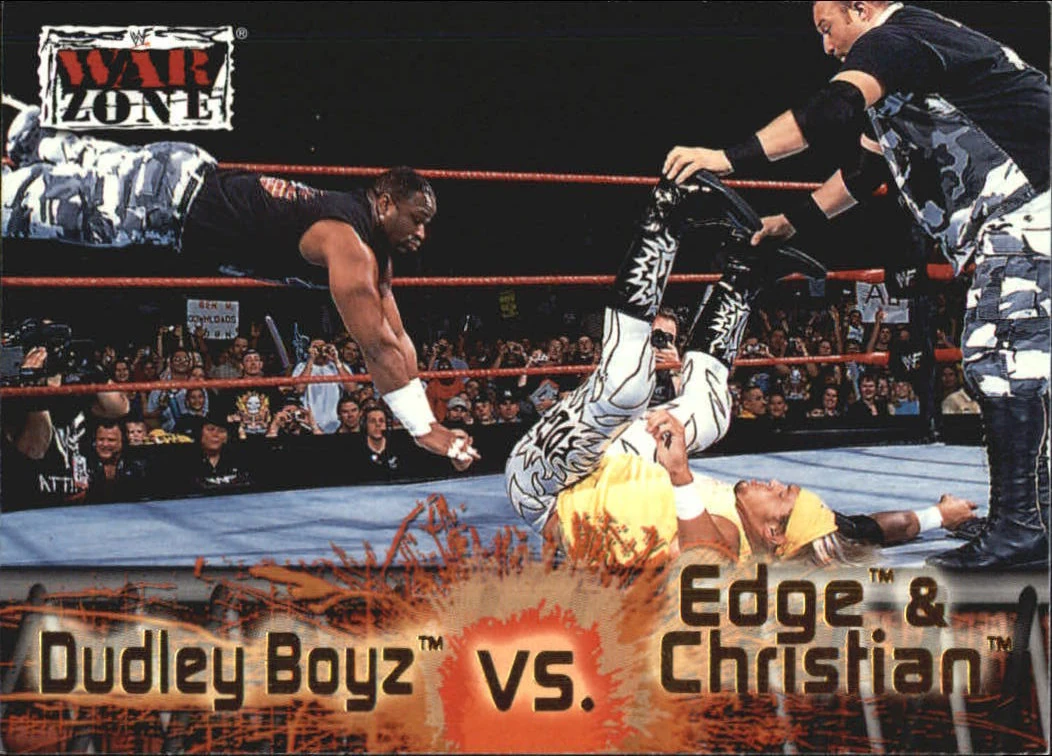 2001 WWF RAW Is War (Fleer) Dudley Boyz vs. Edge & Christian (No.65 ...