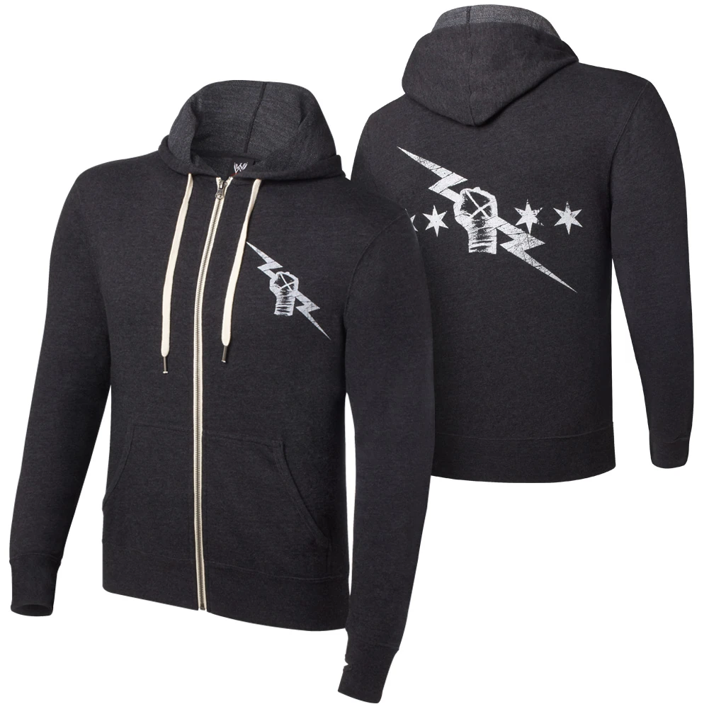 CM Punk Vintage Lightweight Full Zip Gray Sweatshirt | Pro Wrestling ...
