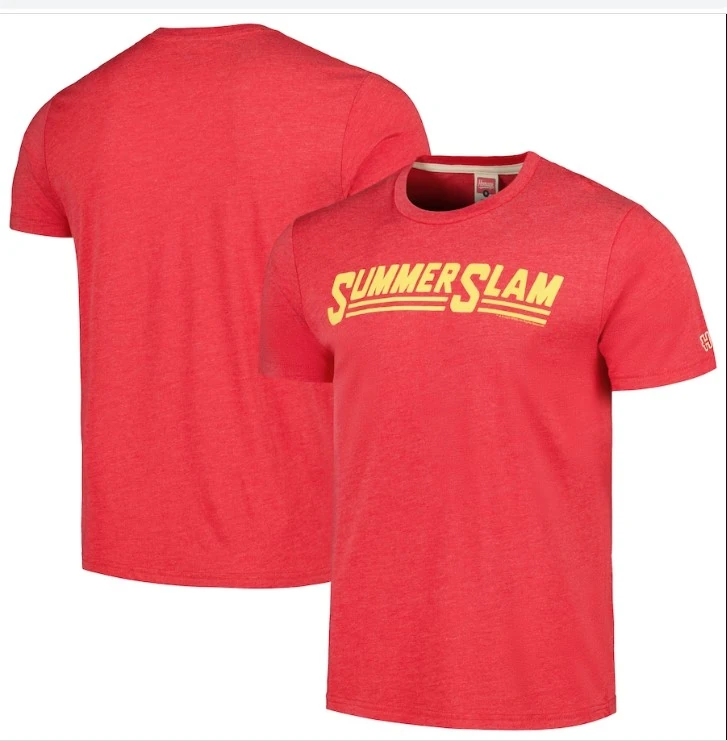 Men's Homage Red SummerSlam Tri-Blend T-Shirt | Pro Wrestling | Fandom