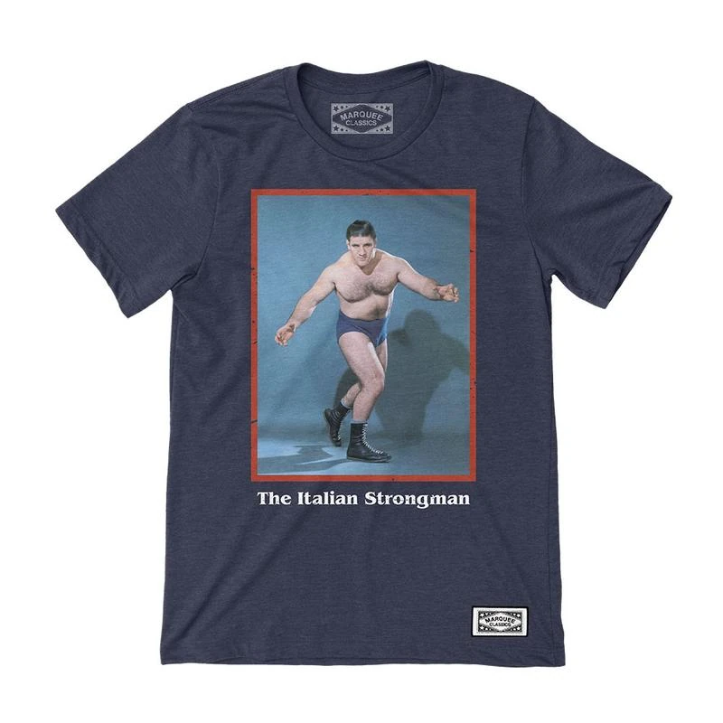 Bruno Sammartino "The Italian Strongman" Photo Marquee Classic T-Shirt ...