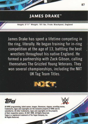 2021 WWE Finest (Topps) James Drake (No.87) | Pro Wrestling | Fandom