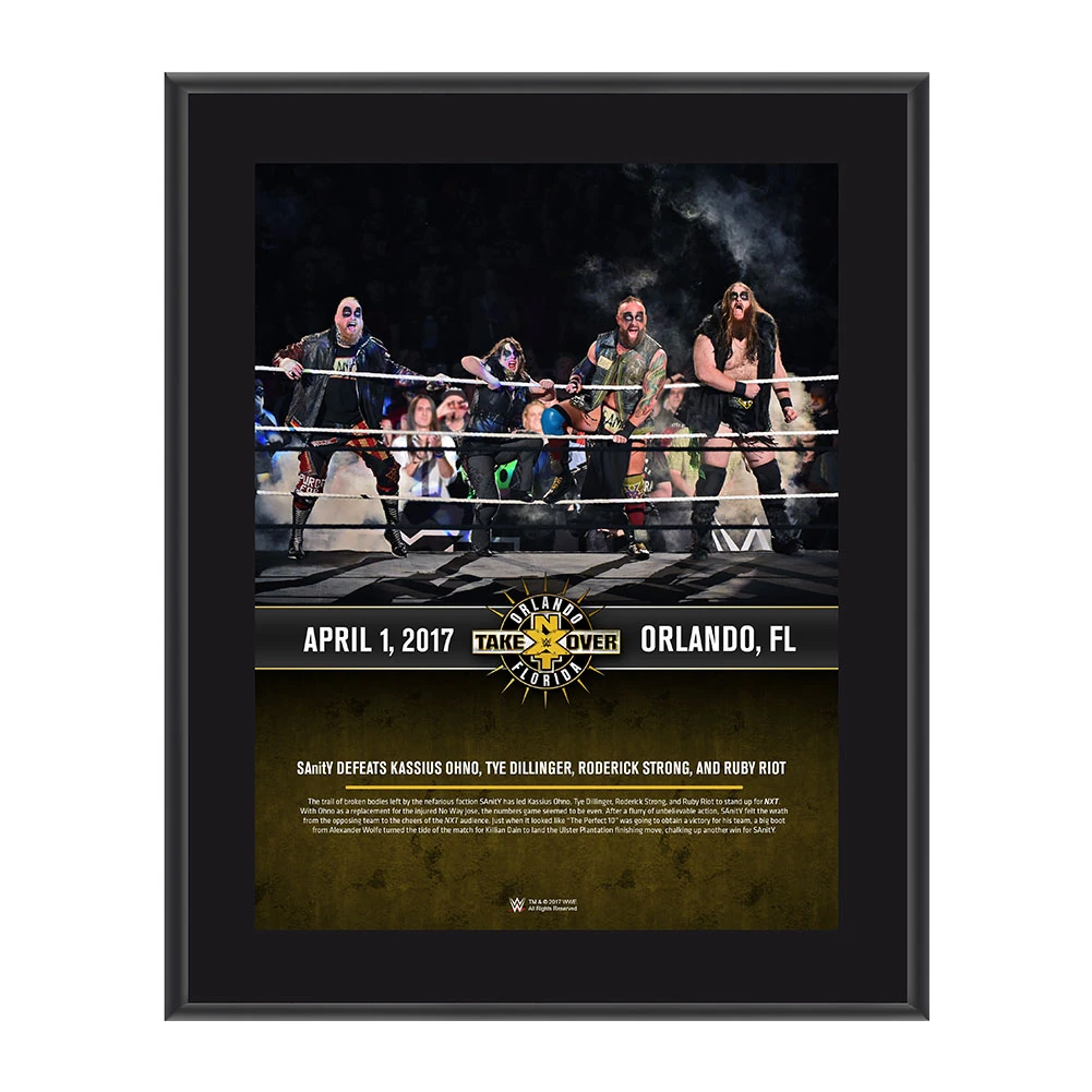 SAnitY NXT TakeOver Orlando 10 x 13 Commemorative Photo Plaque | Pro ...