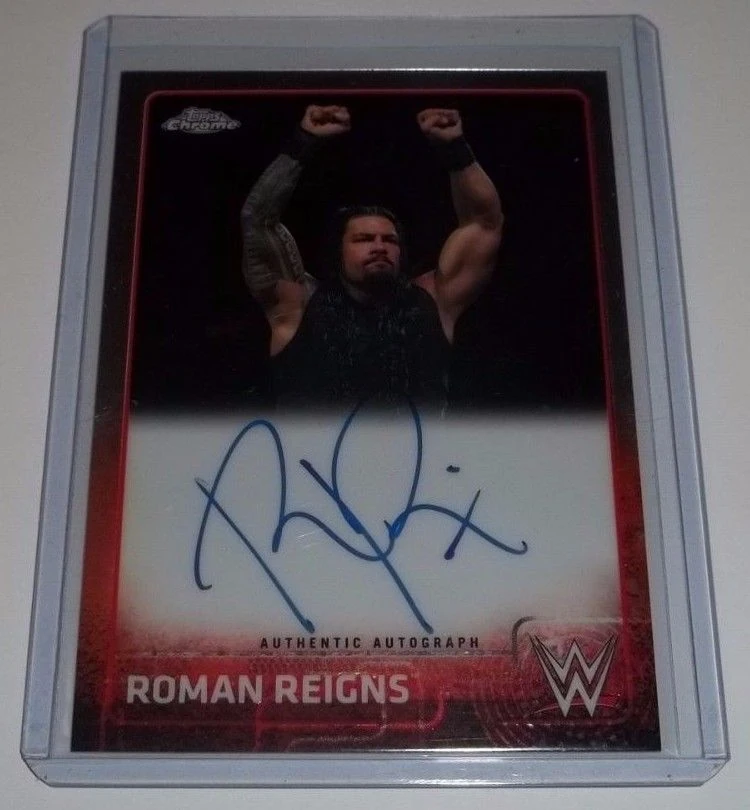 2015 Chrome WWE Wrestling Cards (Topps) Autograph Roman Reigns (No.10 ...