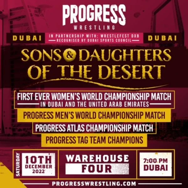 PROGRESS-WrestleFest DXB Sons & Daughters Of The Desert | Pro Wrestling ...