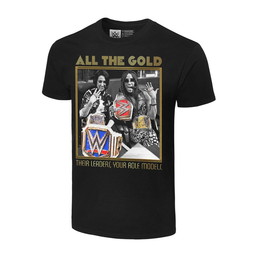Bayley & Sasha Banks "All The Gold" Authentic T-Shirt | Pro Wrestling ...