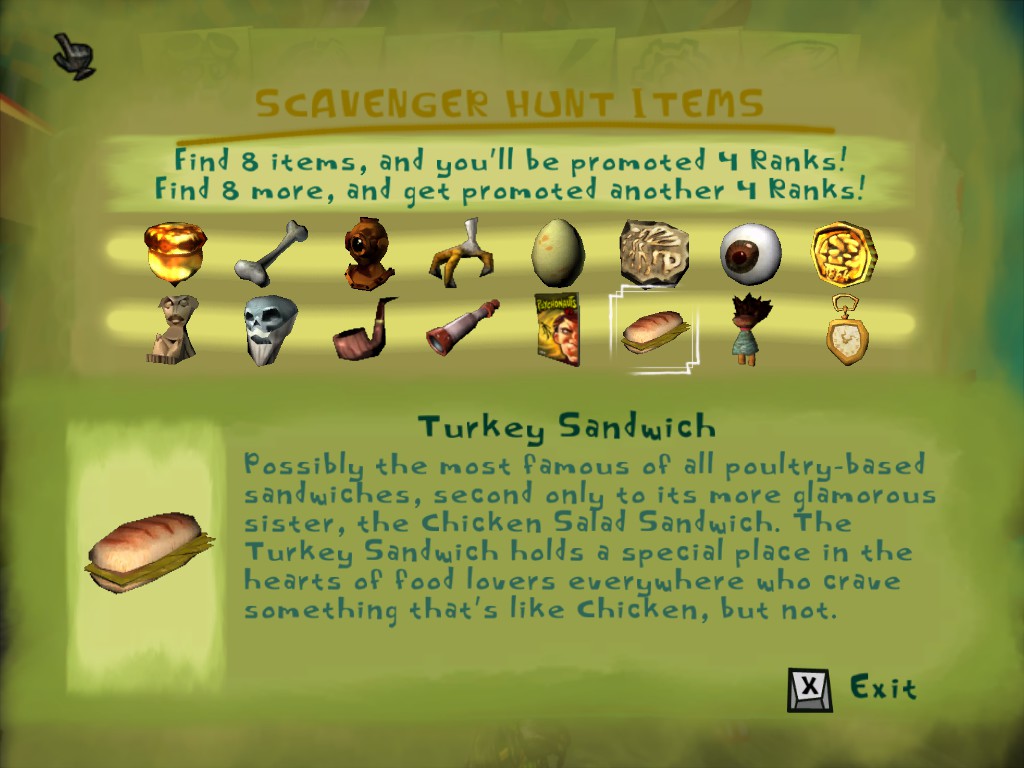 Category:Scavenger Hunt Items | Psychonauts Wiki | Fandom