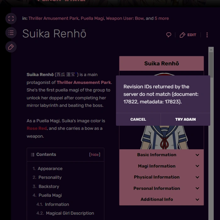 User blog:Princess Mew/Can't edit page | Puella Magi Fanon Wiki | Fandom