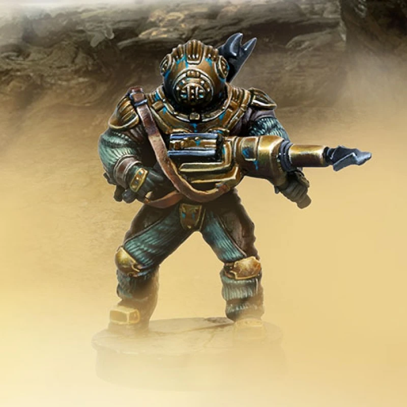 Miniatura de Pistón con lanzaarpones y armadura metálica de ...