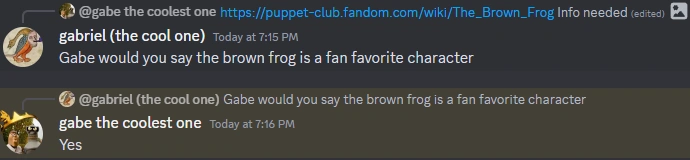 The Brown Frog | Puppet Club Wiki | Fandom