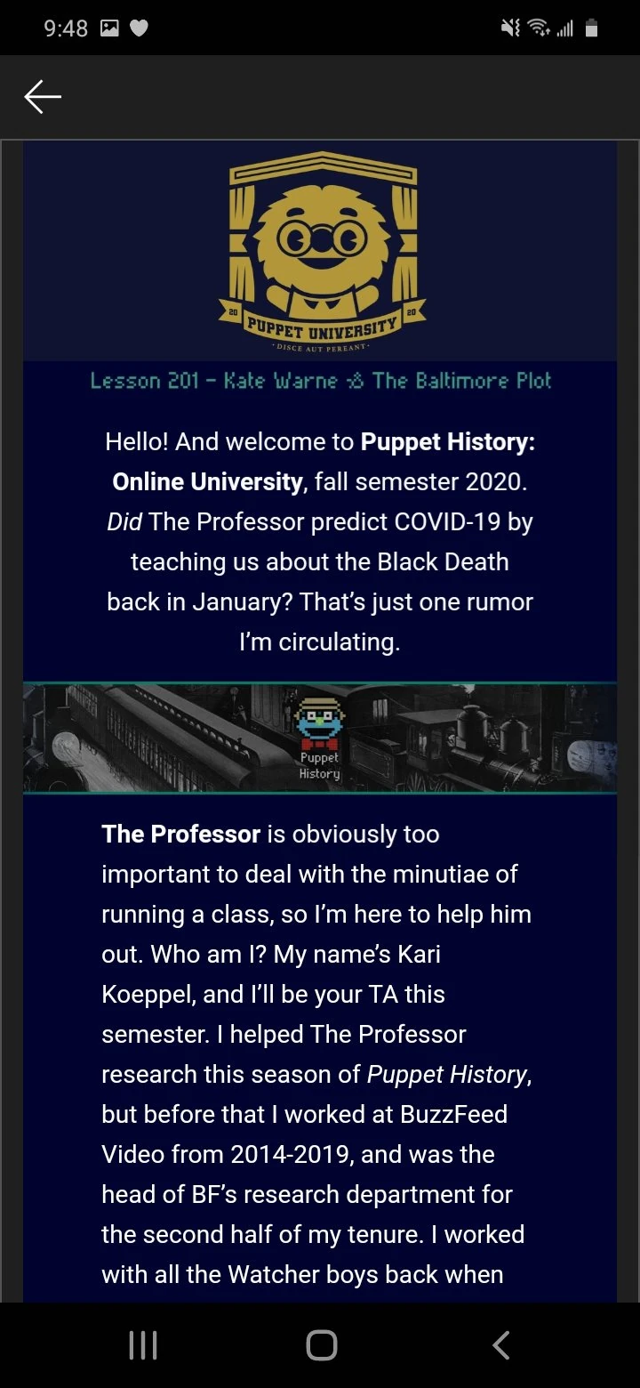 Lesson 201 - Kate Warne & the Baltimore Plot | Puppet History Wiki | Fandom
