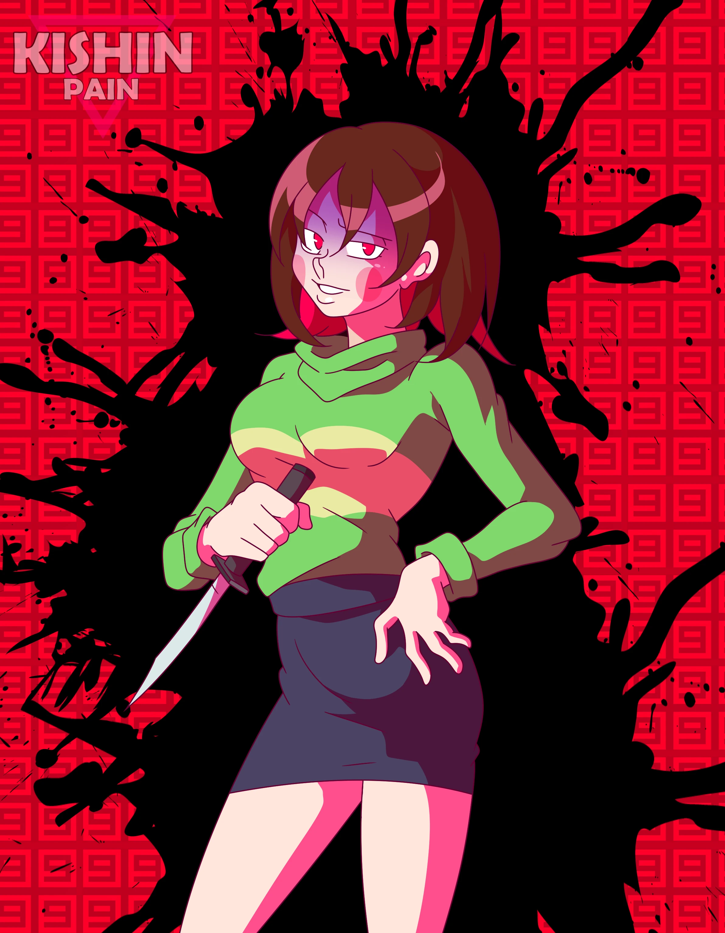 Frisk And Chara By Chara Asriel And Frisk Stereotype Orange