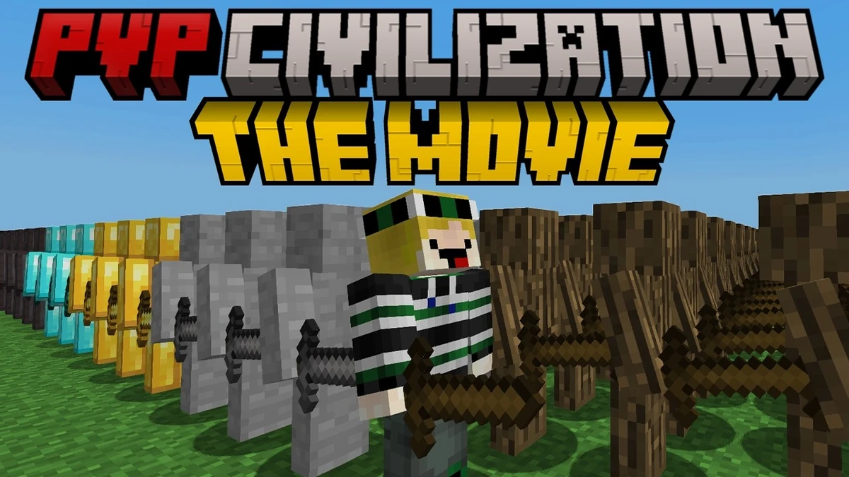 Minecraft but I survive in PVP CIVLIZATION (THE MOVIE) | PVP ...