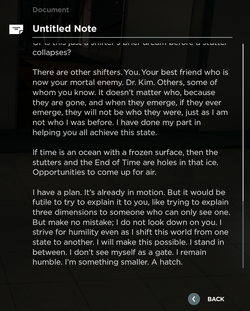 Untitled Note | Quantum Break Wiki | Fandom