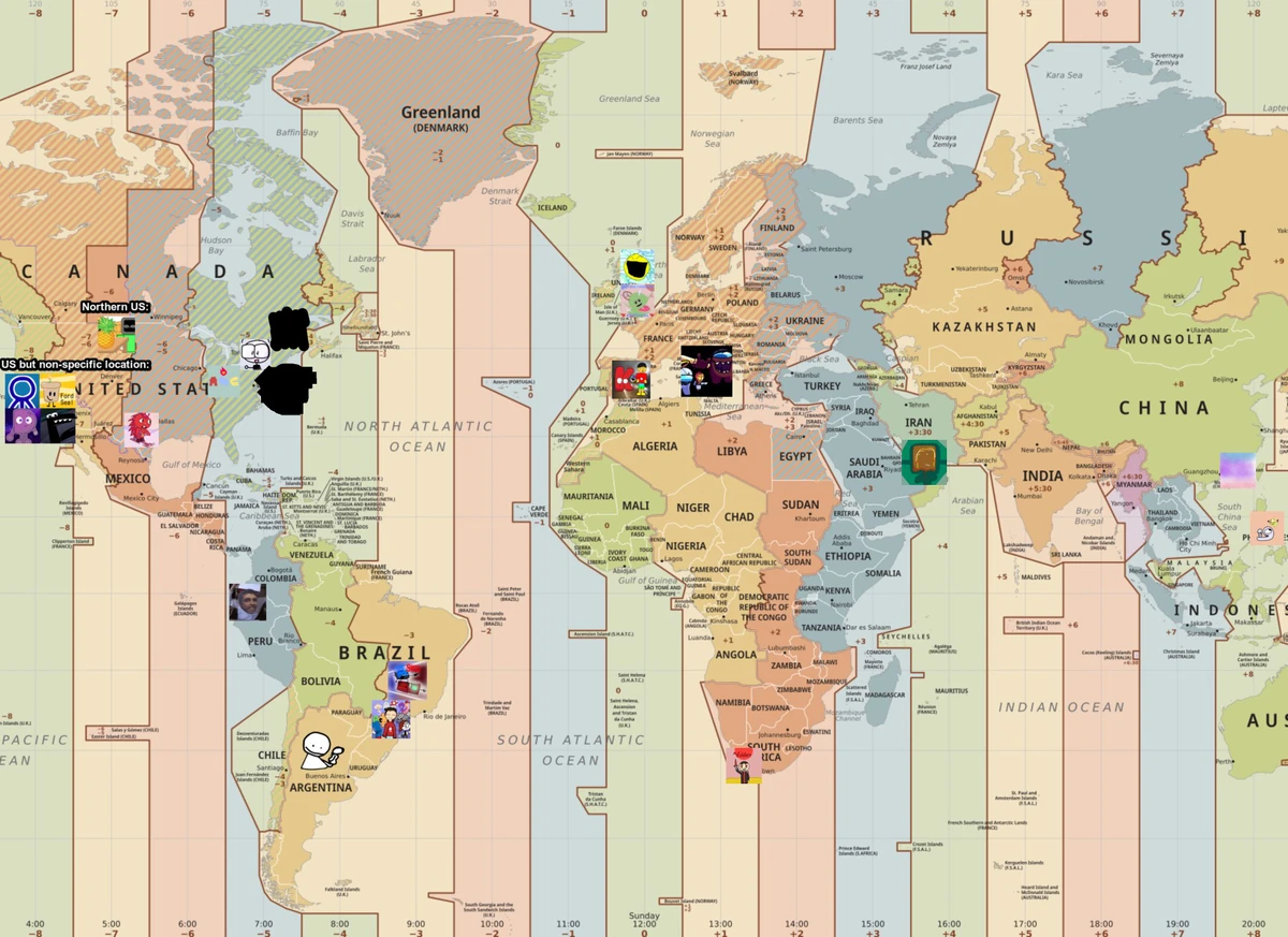 PFP Gang Timezone Map | The Profile Picture Gang Wiki | Fandom