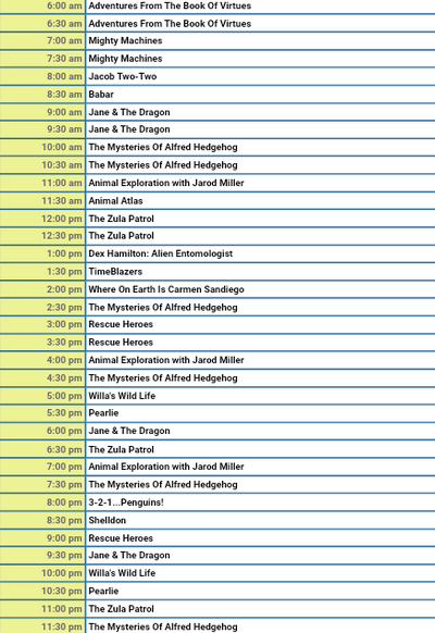 Qubo Schedule June 9 2012 The Official Qubo Wiki Fandom