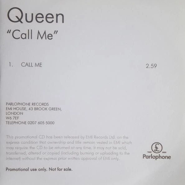 Call Me | Queen Wiki | Fandom